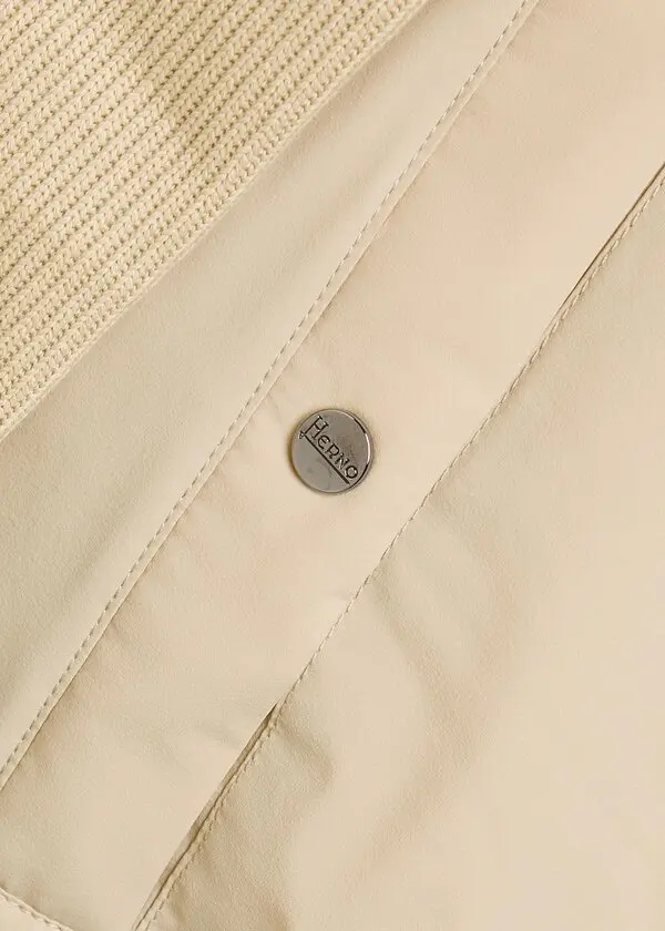 Herno Hooded Padded Stretch Shell And Cotton-knit Jacket