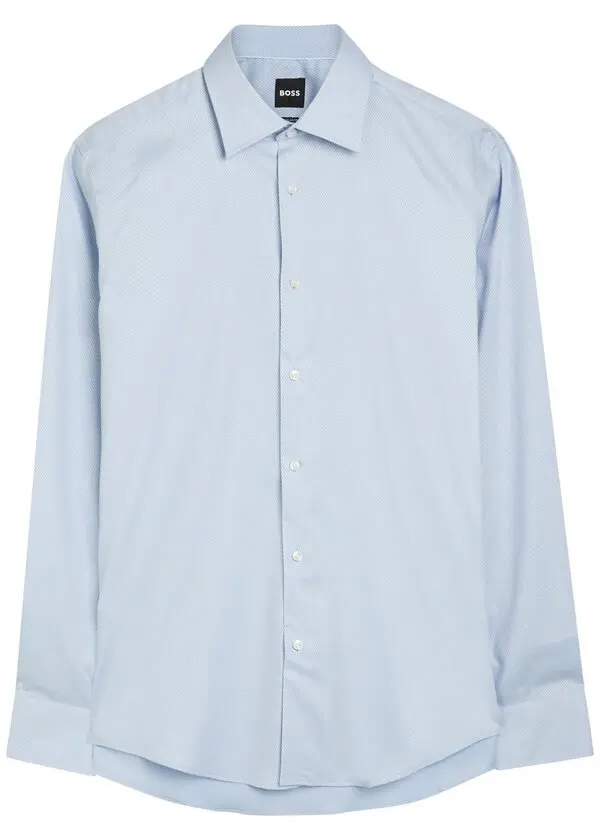 BOSS Joe Stretch-cotton Shirt - Light Blue