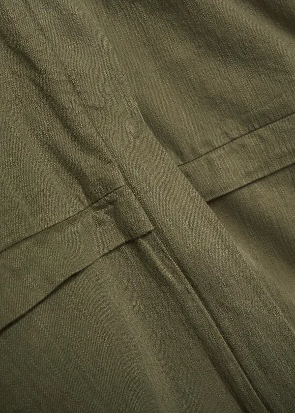 Eileen Fisher Cotton And Linen-blend Funnel Neck Jacket