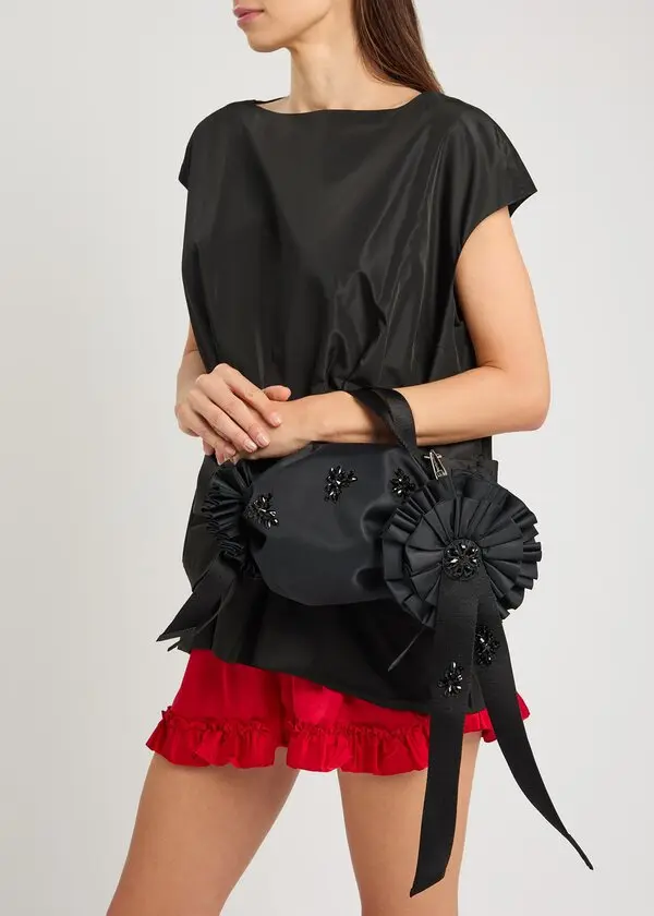Simone Rocha Ribbon Rosette Embellished Nylon Coin Purse