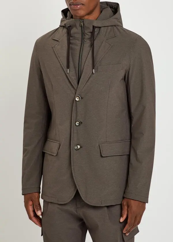 Herno Double-layer Hooded Woven Jacket