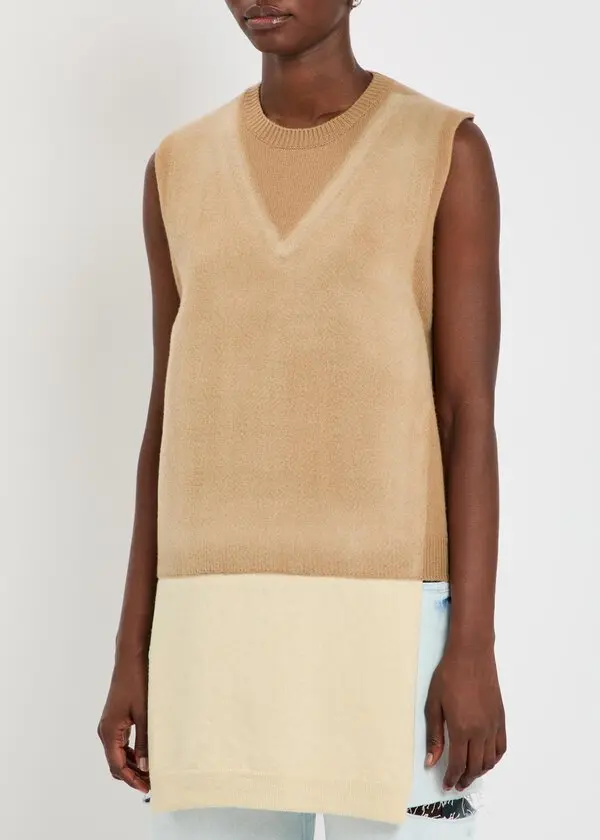MAISON MARGIELA Colour-blocked Wool Vest