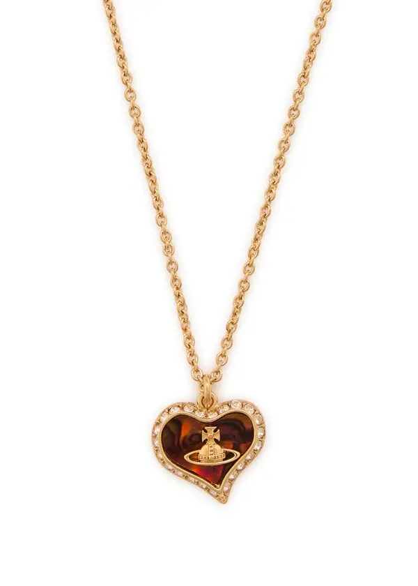 VIVIENNE WESTWOOD Petra Crystal-embellished Heart Necklace - Gold