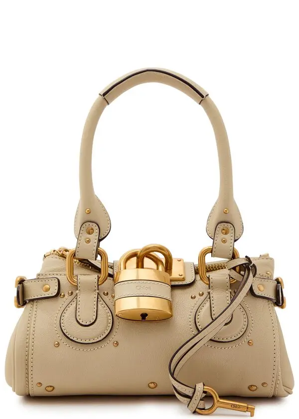Chloé Paddington Small Grained Leather Shoulder Bag - Cream
