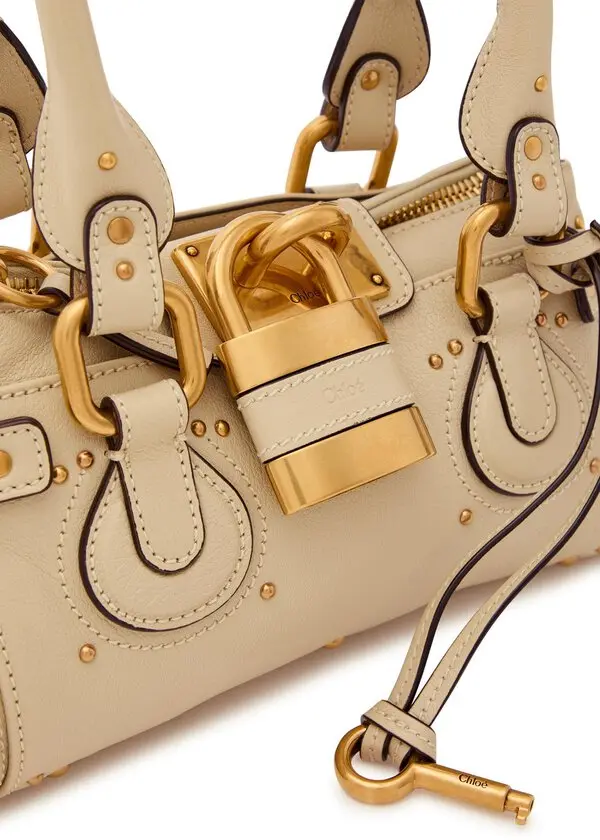Chloé Paddington Small Grained Leather Shoulder Bag - Cream