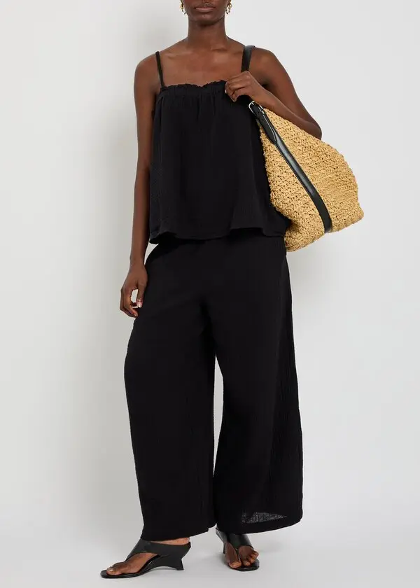 Eileen Fisher Wide-leg Cotton Trousers