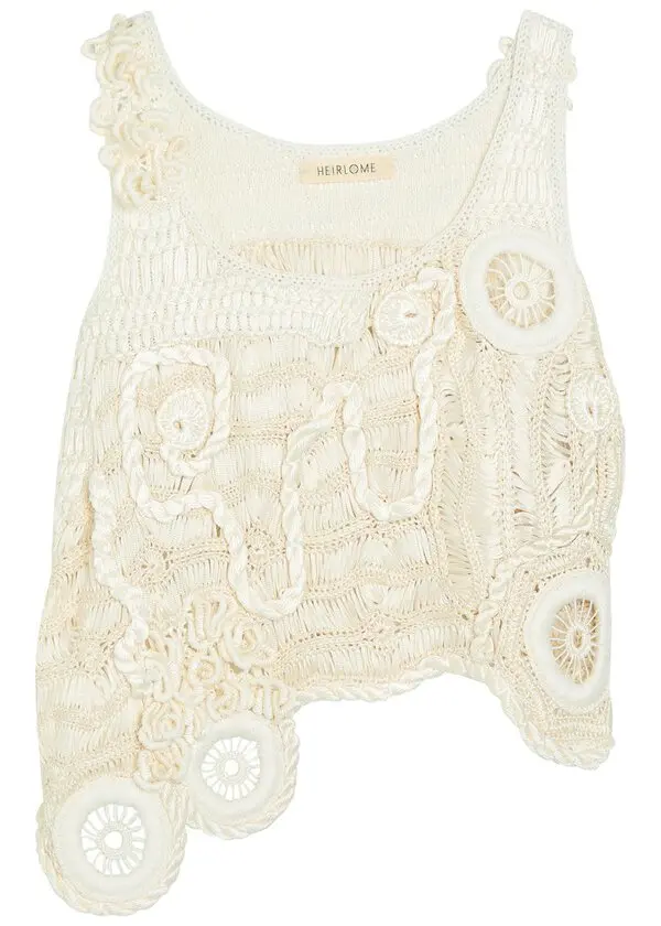 HEIRLOME India Woven Silk And Cotton-blend Top - Ivory