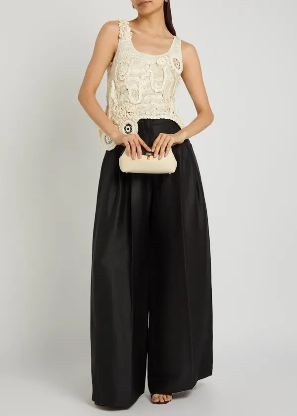 HEIRLOME Woven Silk And Cotton-blend Top - Ivory