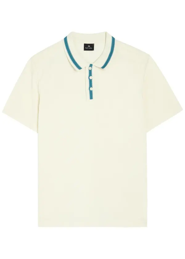 Paul Smith Striped-trim Cotton-blend Polo Shirt - White
