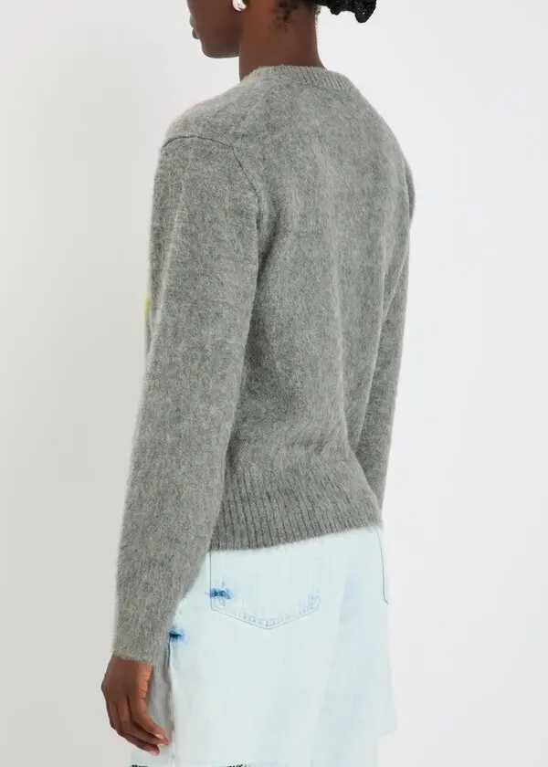 MAISON MARGIELA Floral Intarsia Brushed Wool-blend Jumper