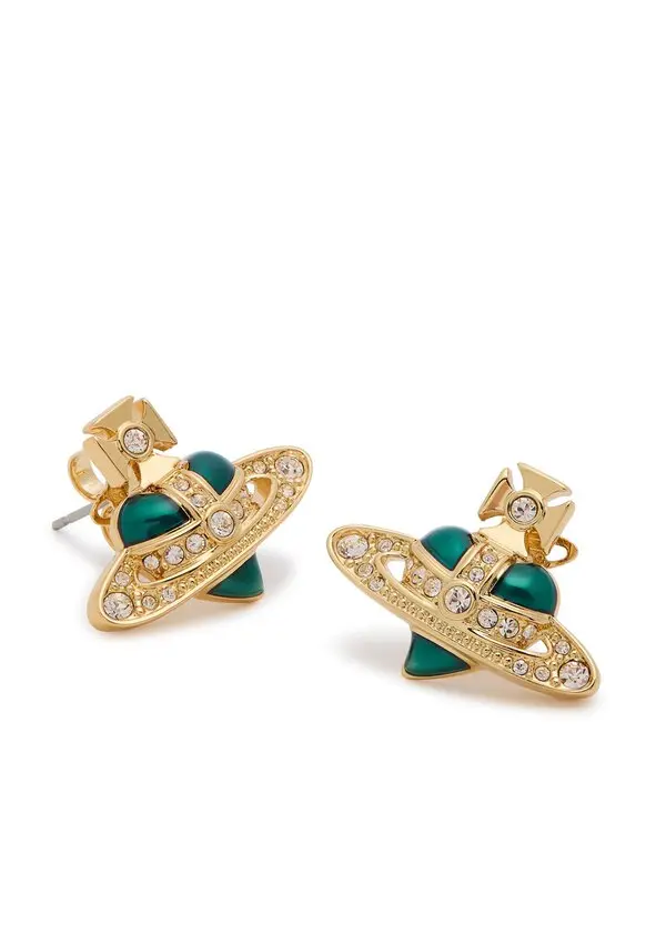 VIVIENNE WESTWOOD Enamel Heart Orb Stud Earrings