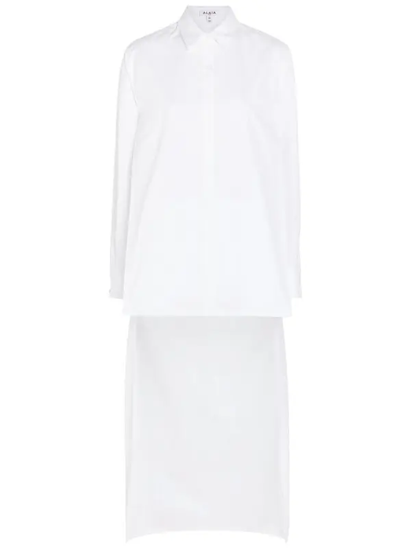 Alaïa Asymmetric Cotton-poplin Shirt - White