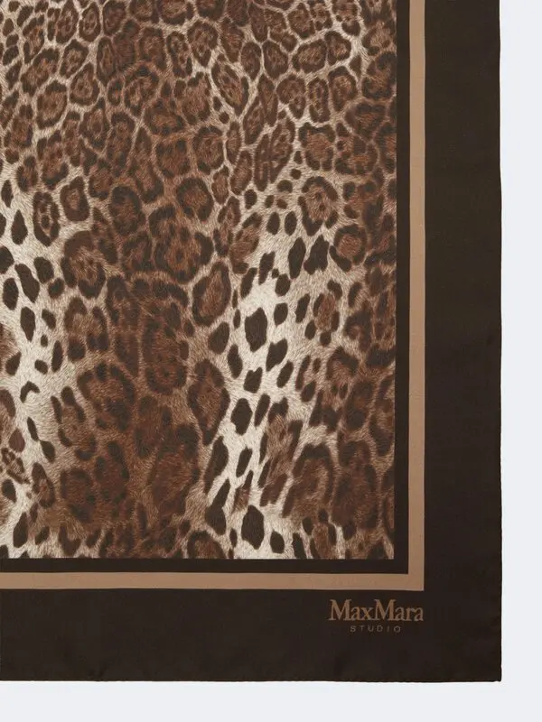 Max Mara Printed Silk Scarf Caramel
