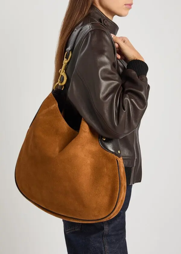 Mulberry Hackney Suede Shoulder Bag - Brown