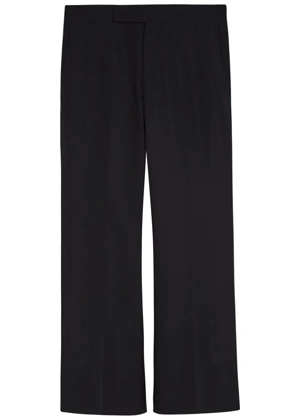Maria Mcmanus Flared-leg Cotton-twill Trousers - Black