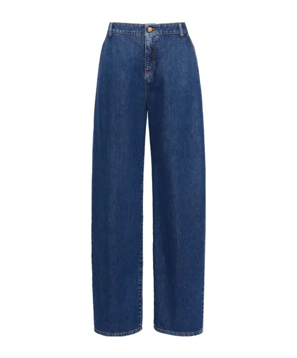 Max Mara Barrel-leg Denim Trousers - Navy Blue