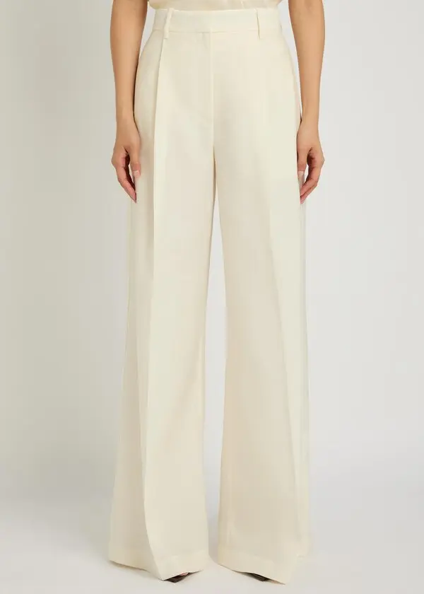 HEIRLOME Laurence Wide-leg Wool And Silk-blend Trousers