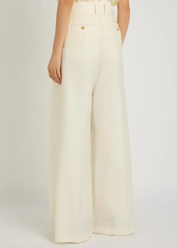 HEIRLOME Laurence Wide-leg Wool And Silk-blend Trousers