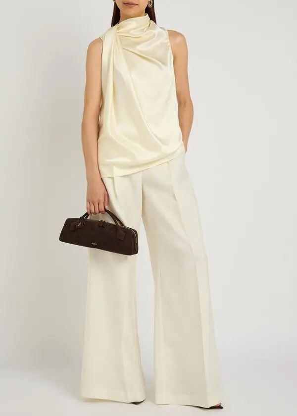 HEIRLOME Laurence Wide-leg Wool And Silk-blend Trousers