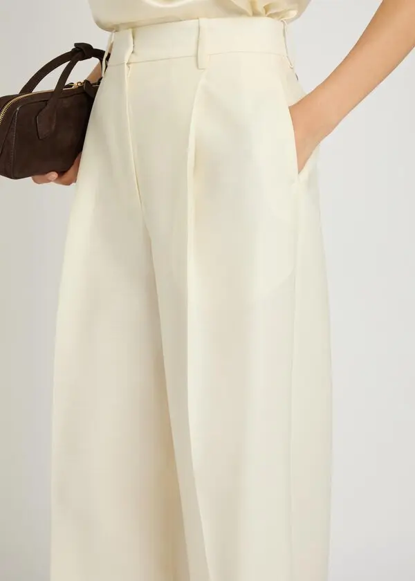 HEIRLOME Laurence Wide-leg Wool And Silk-blend Trousers