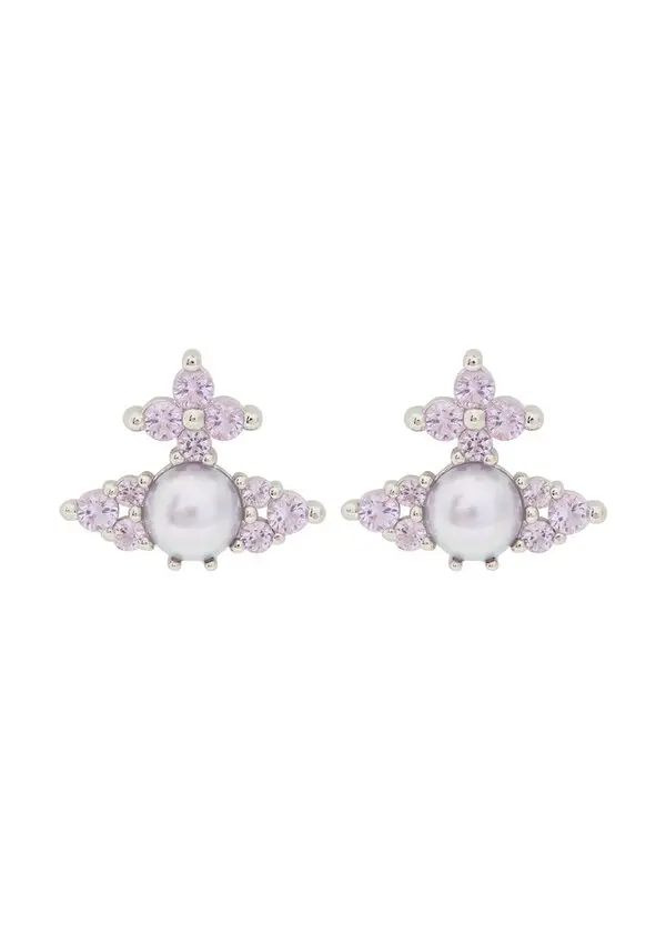 VIVIENNE WESTWOOD Feodora Embellished Orb Stud Earrings - Silver