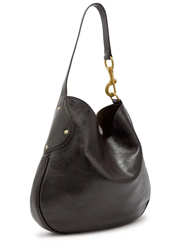 Mulberry Hackney Glossed Grained Leather Shoulder Bag