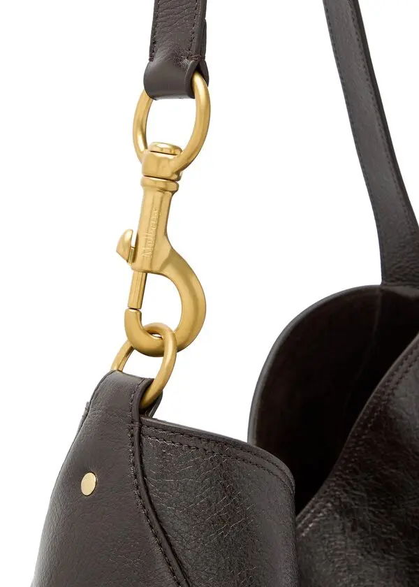 Mulberry Hackney Glossed Grained Leather Shoulder Bag