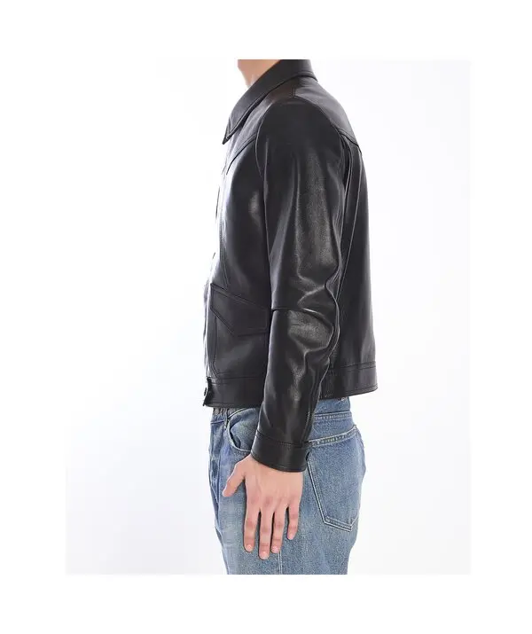 Celine Loose Blouson Jacket In Soft Lambskin