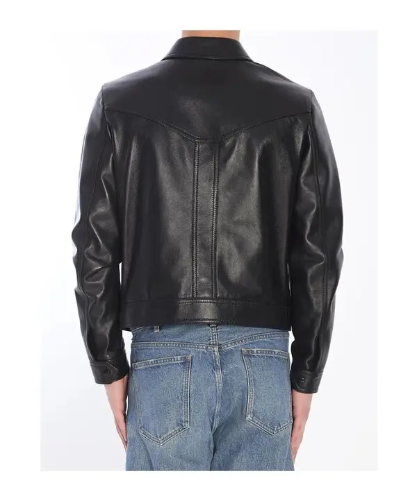 Celine Loose Blouson Jacket In Soft Lambskin