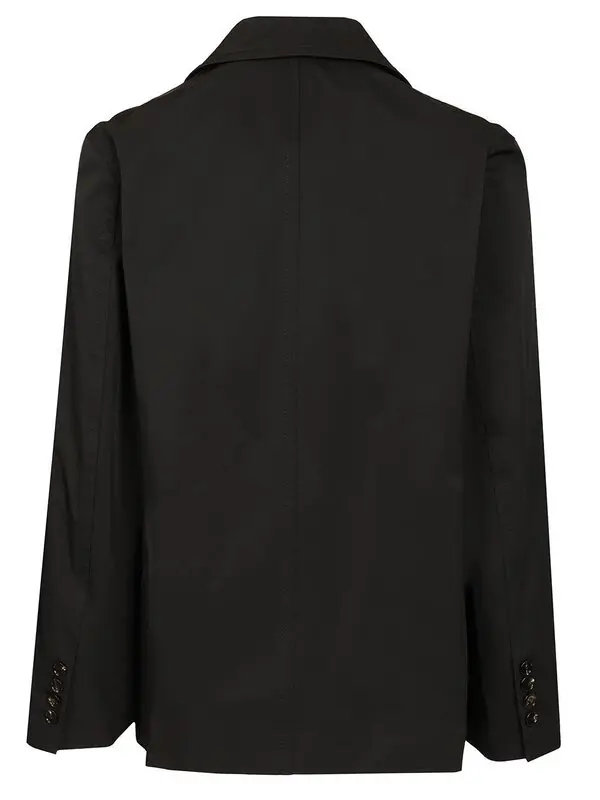 Bottega Veneta Woven Detail Double-breasted Coat - Black