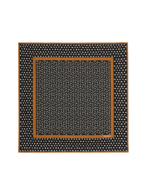 Max Mara Taquila Polka-dot Silk Scarf - Black