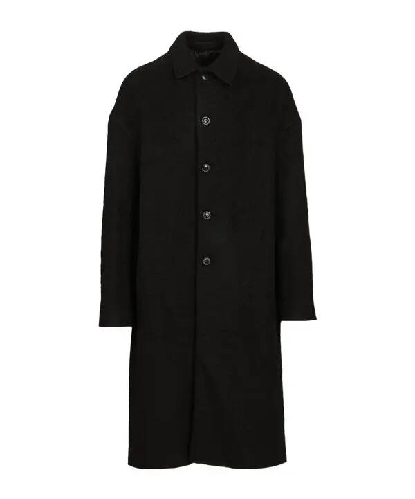 Rick Owens Collared Long-sleeved Coat - Black