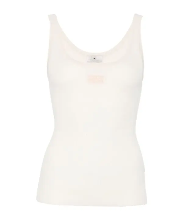 Elisabetta Franchi Ribbed-knit Logo-patch Vest