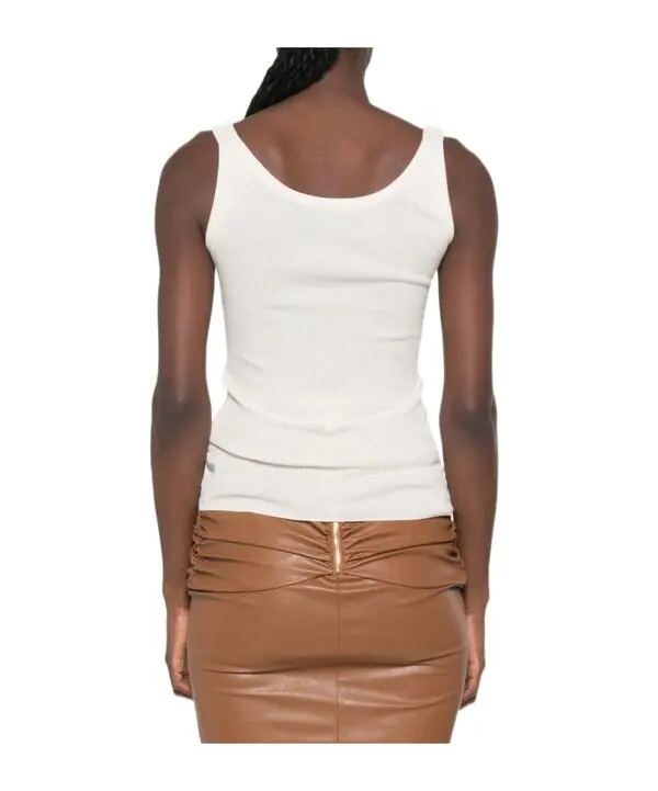 Elisabetta Franchi Ribbed-knit Logo-patch Vest