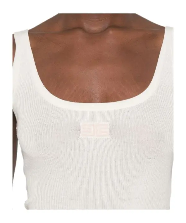 Elisabetta Franchi Ribbed-knit Logo-patch Vest