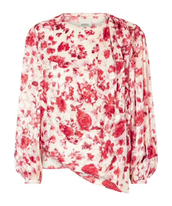 Isabel Marant Étoile Firma Floral Print Chiffon Shirt - Red
