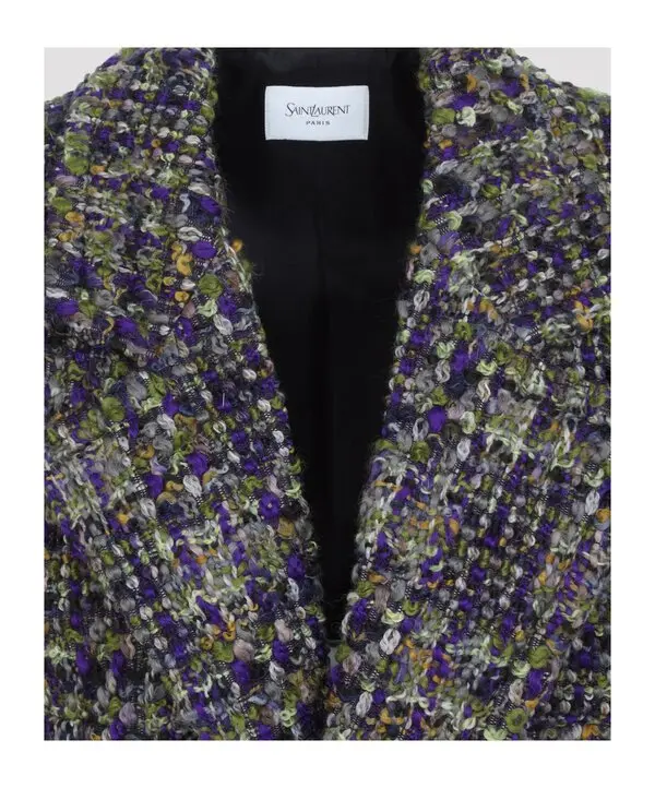 Saint Laurent Long-sleeve Blazer With Notch Lapels - Purple