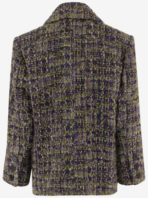 Saint Laurent Long-sleeve Blazer With Notch Lapels - Purple