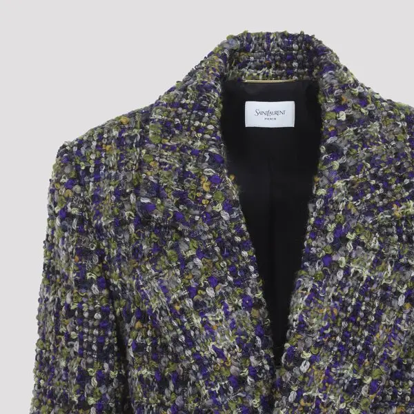 Saint Laurent Long-sleeve Blazer With Notch Lapels - Purple