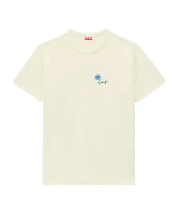 Kenzo Tulip' Embroidered Slim T-shirt In Cotton