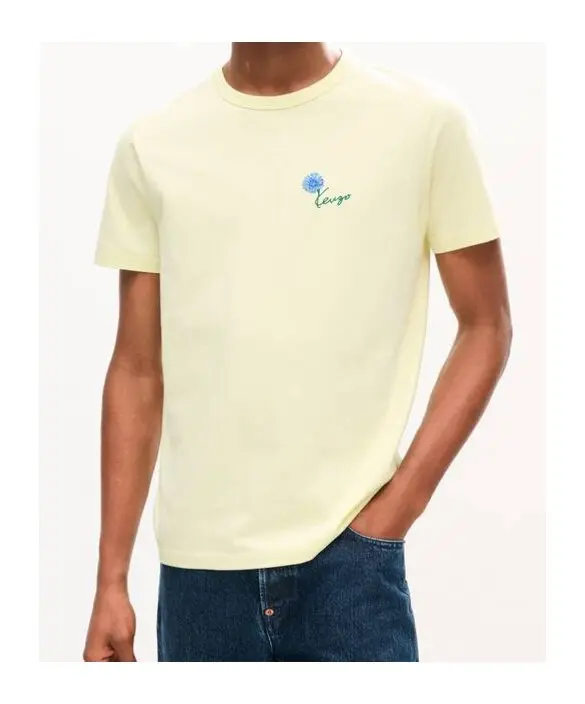 Kenzo Tulip' Embroidered Slim T-shirt In Cotton