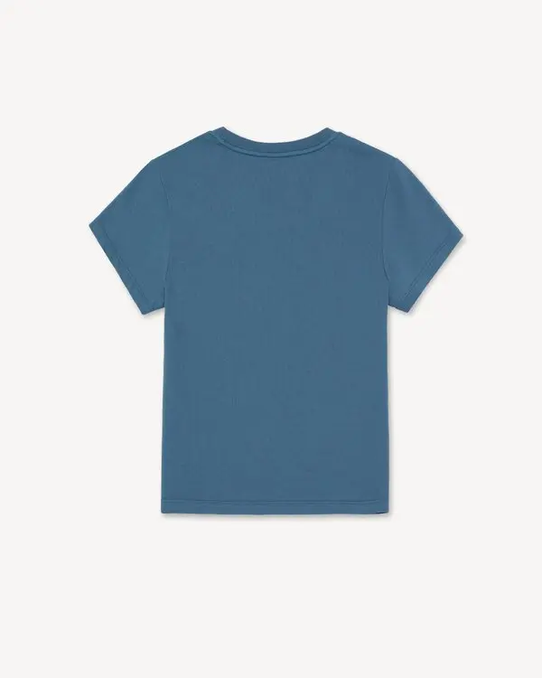 Kenzo Signature Embroidered Cotton T-shirt - Blue