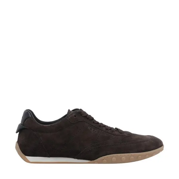 TOD'S Suede Logo Detail Lace-up Sneakers - Brown