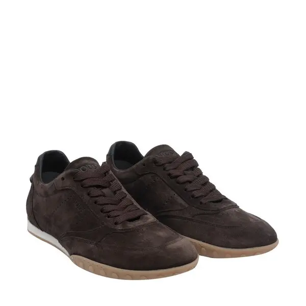 TOD'S Suede Logo Detail Lace-up Sneakers - Brown