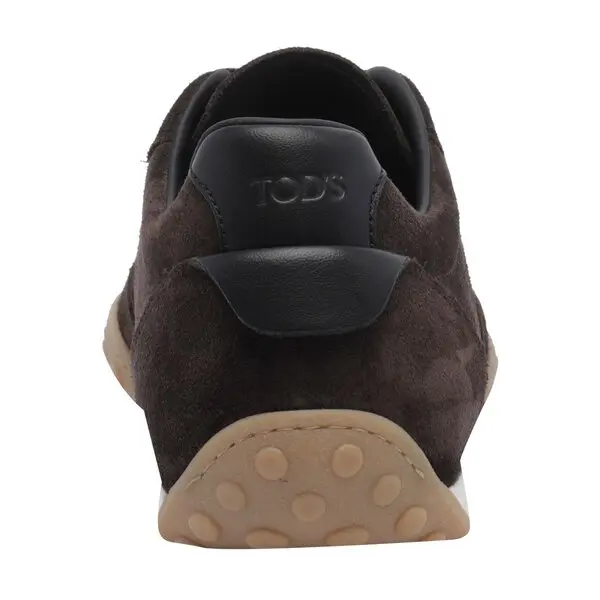 TOD'S Suede Logo Detail Lace-up Sneakers - Brown