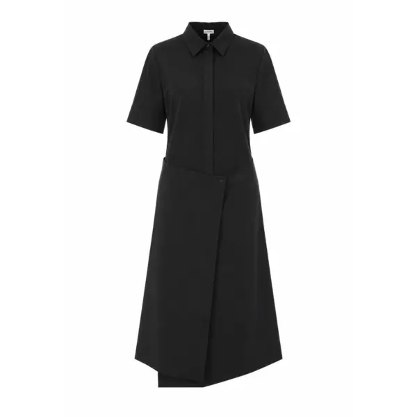 Loewe Cotton And Silk Check Print Dress - Black
