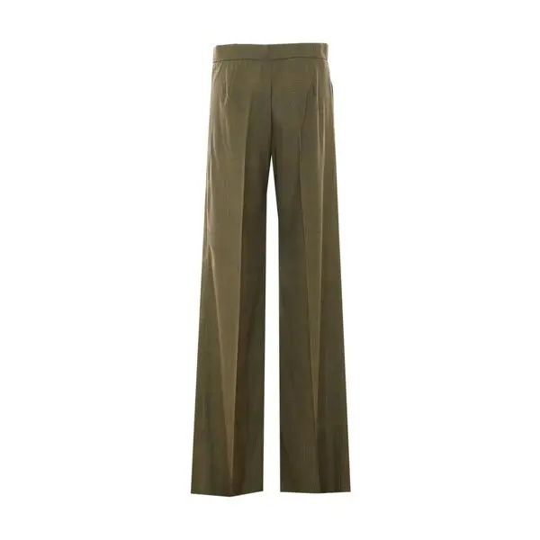 Max Mara Checked Virgin Wool Straight-leg Trousers