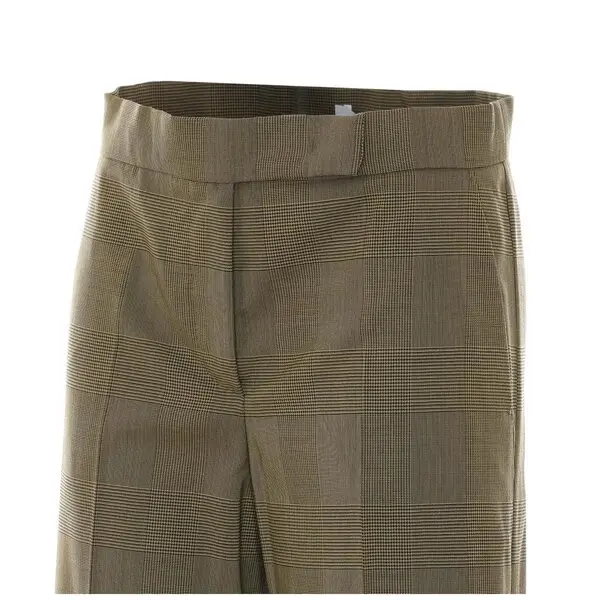 Max Mara Checked Virgin Wool Straight-leg Trousers