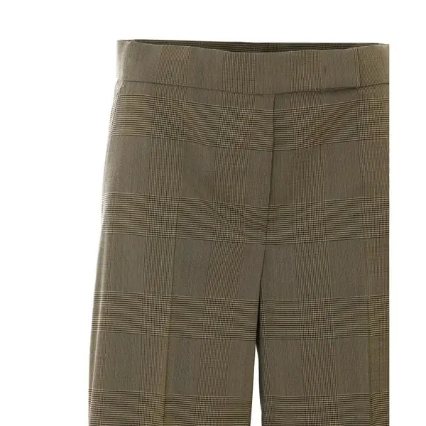 Max Mara Checked Virgin Wool Straight-leg Trousers