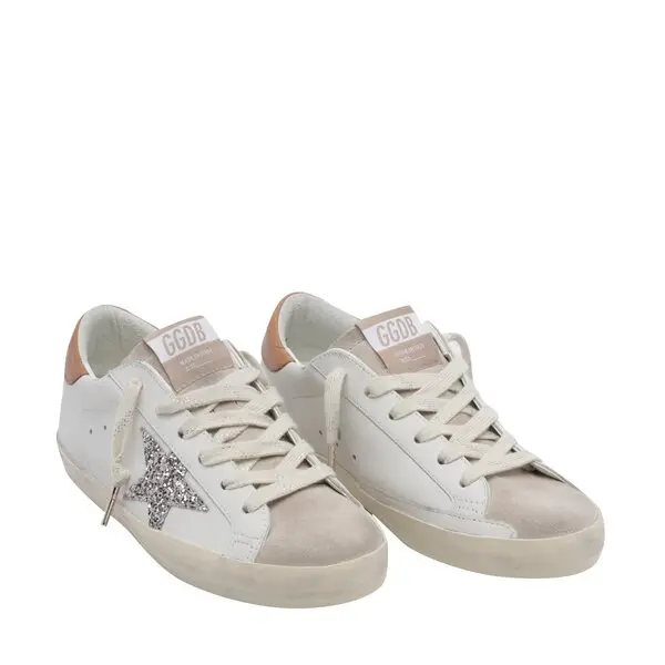 GOLDEN GOOSE Super-star Sneakers With Crystal Embellishment - White